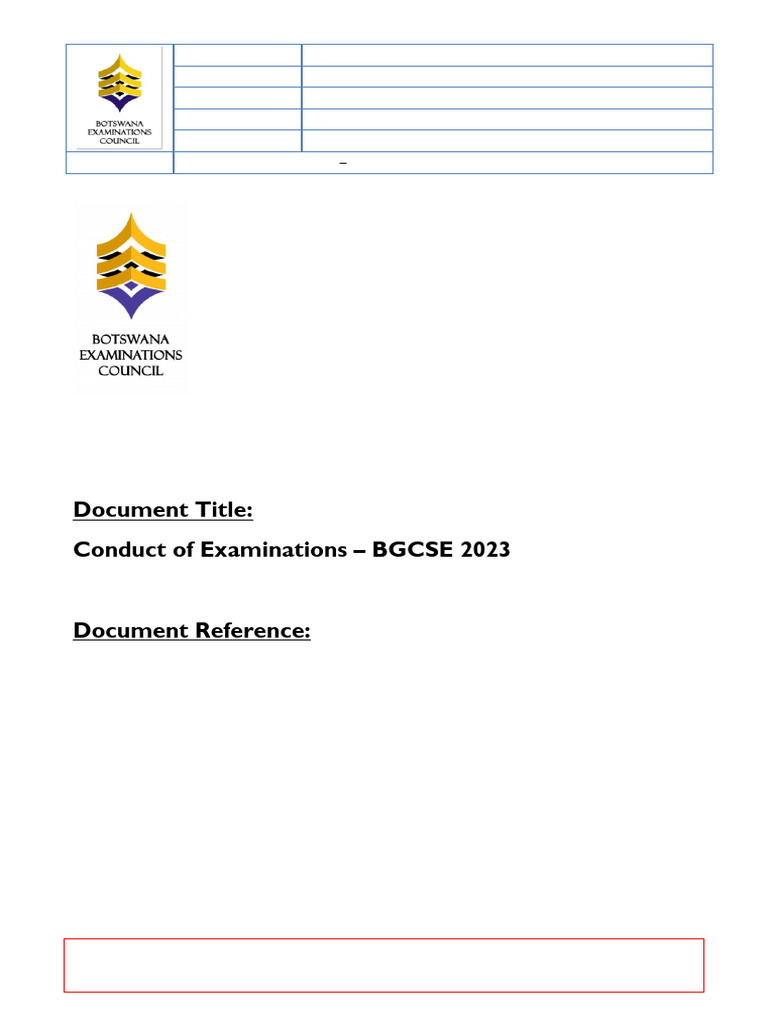 Ea - Aa.g01.v1 - Guideliness For Conduct of Examinations - Bgcse - 2023 | PDF