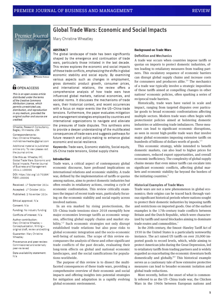 Economic Impacts of Global Trade Wars | PDF | Tariff | Inflation