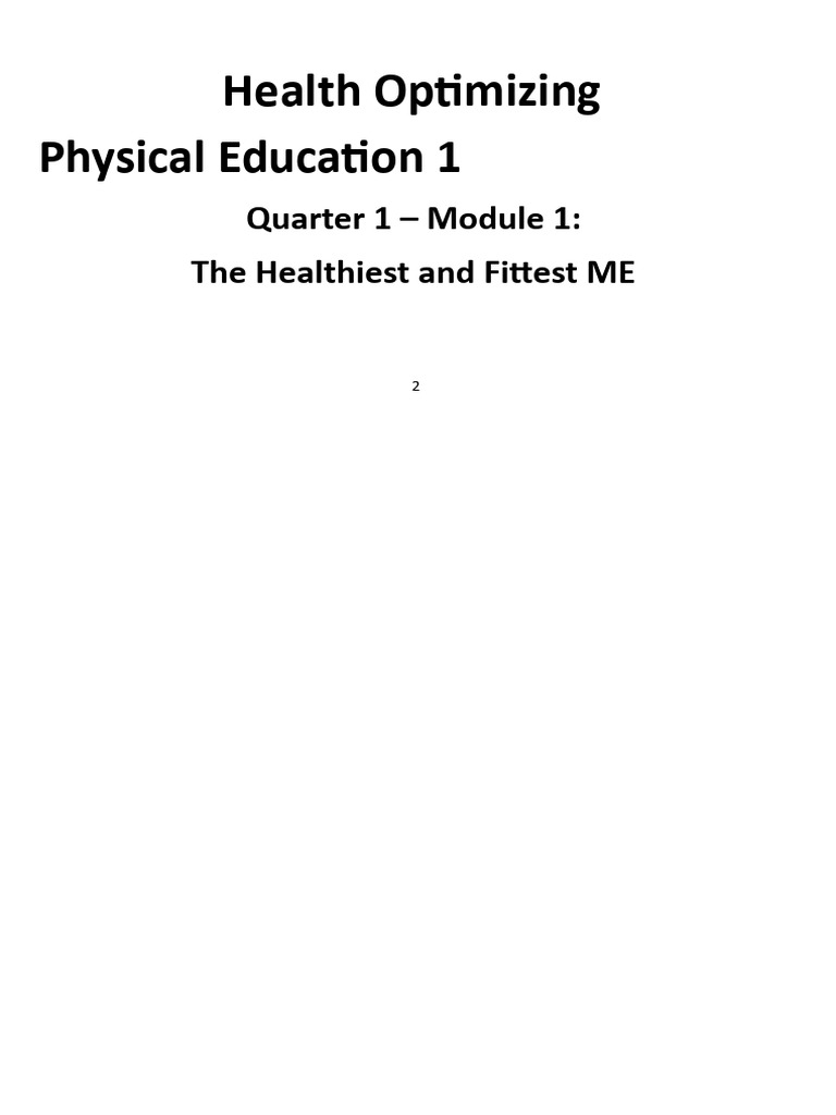 Health and Fitness Module Overview | PDF | Physical Fitness | Behavior