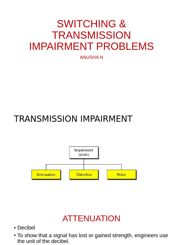 Transmission Impairment & Switching Issues | PDF | Decibel | Computer ...