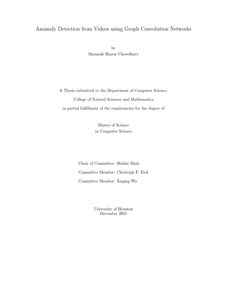 Anomaly Detection From Videos Using Graph Convolution Networks | PDF | Receiver Operating ...