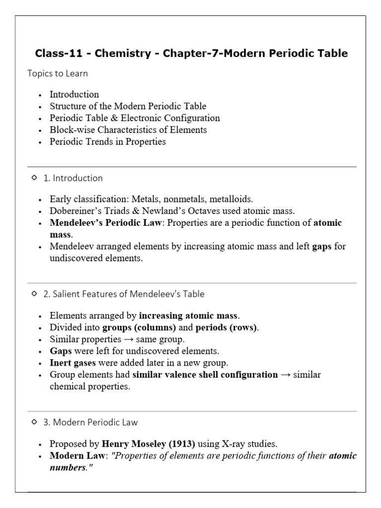 Modern Periodic Table Overview | PDF | Periodic Table | Ion