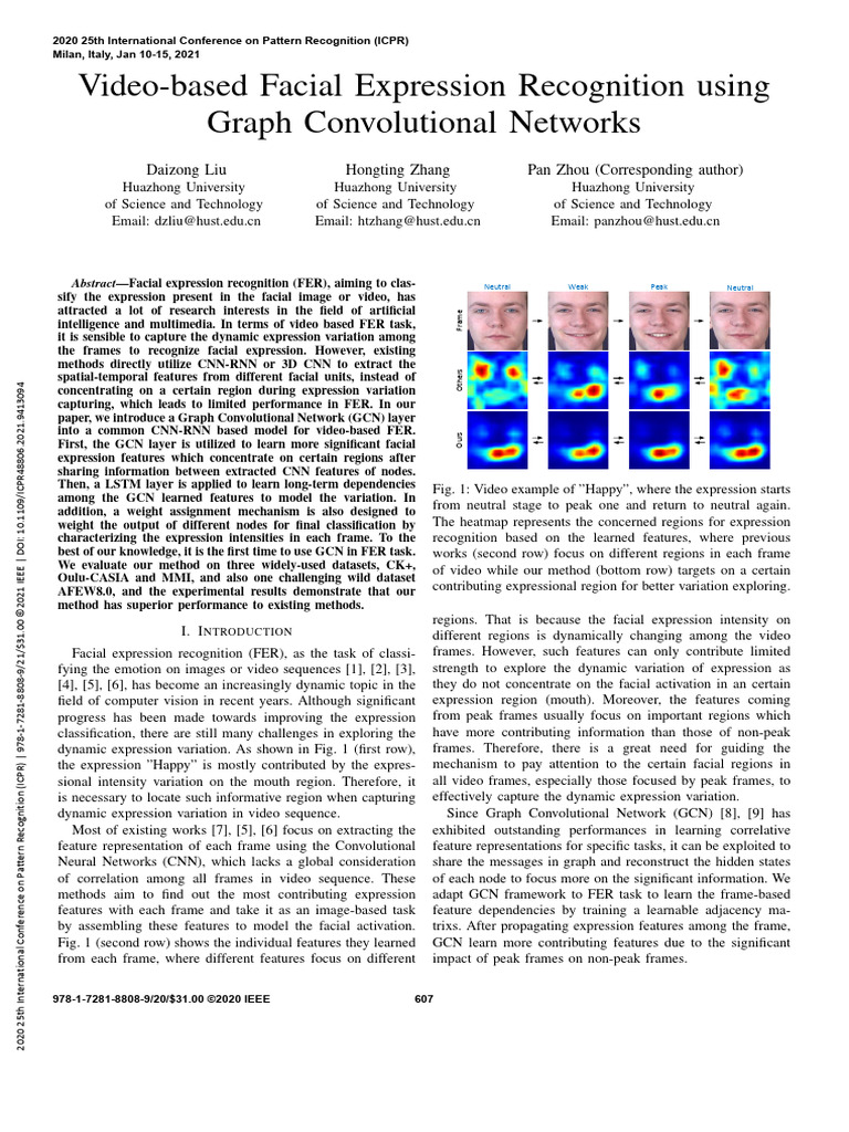 21 - Video-Based Facial Expression Recognition Using Graph Convolutional Networks | PDF ...