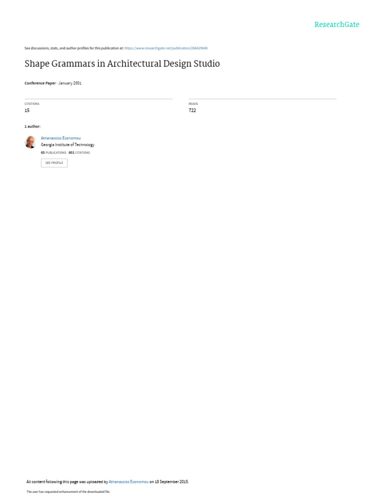 Shape Grammars in Architectural Design Studio | PDF | Grammar | Design