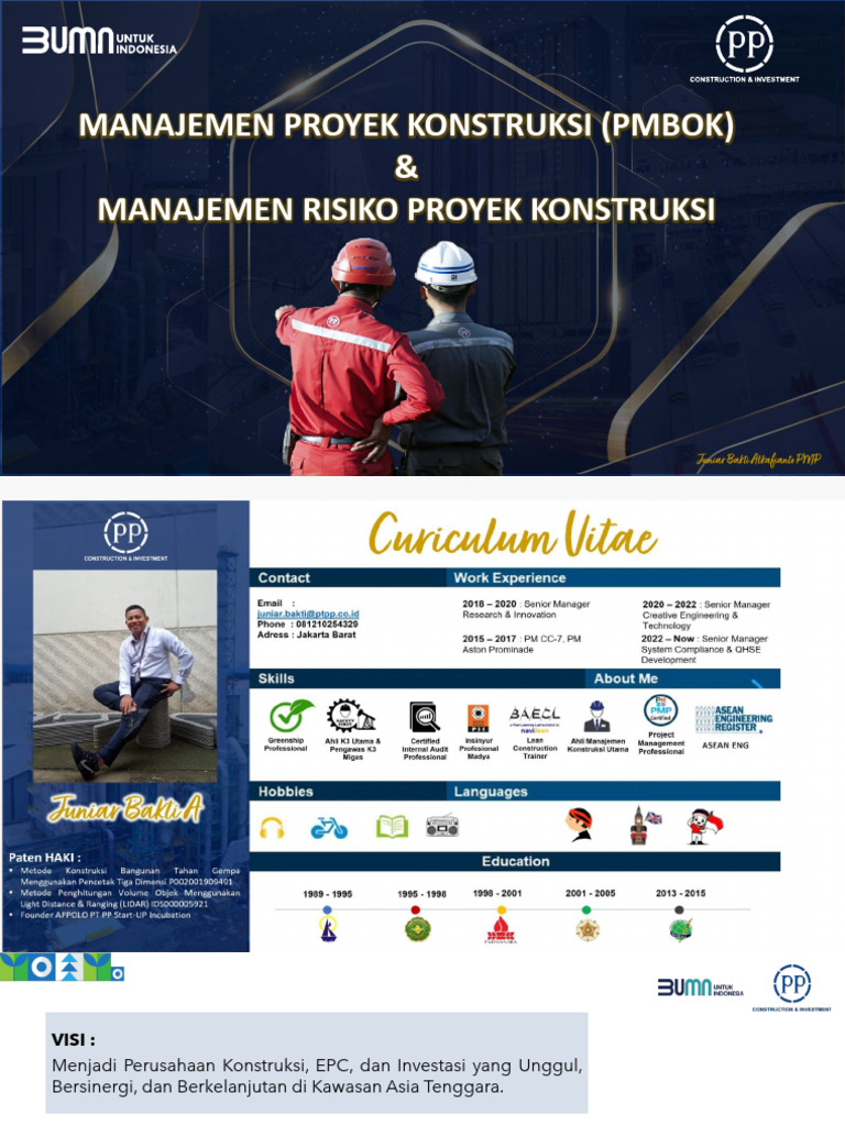 Manajemen Proyek dan Risiko Konstruksi | PDF
