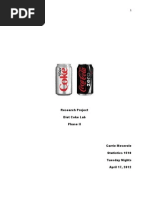 Density Comparison: Regular vs. Diet Coke | PDF | Science & Mathematics