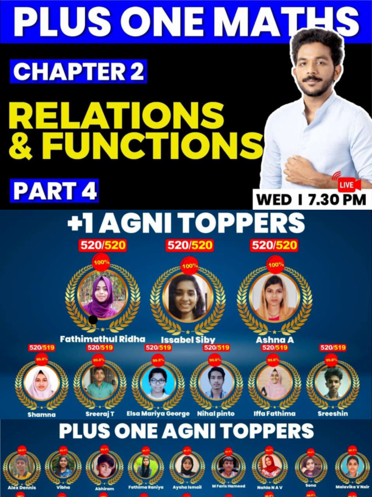 Plus One Maths Relations and Functions | PDF