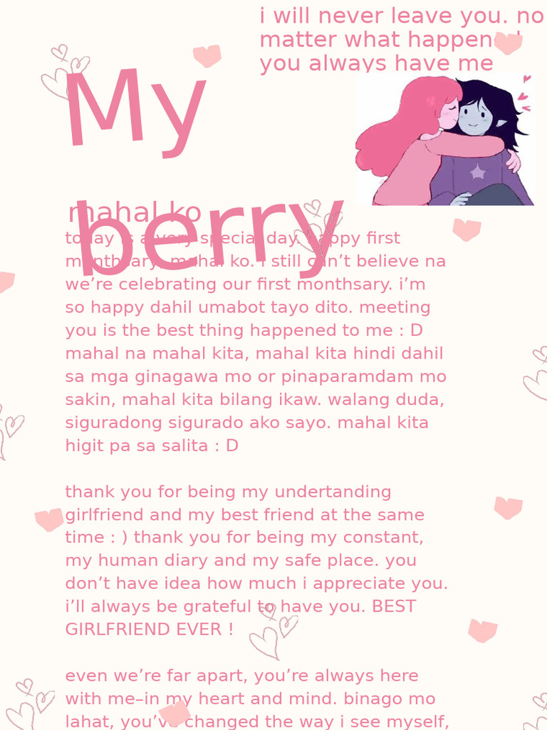 Heartfelt Monthsary Message | PDF