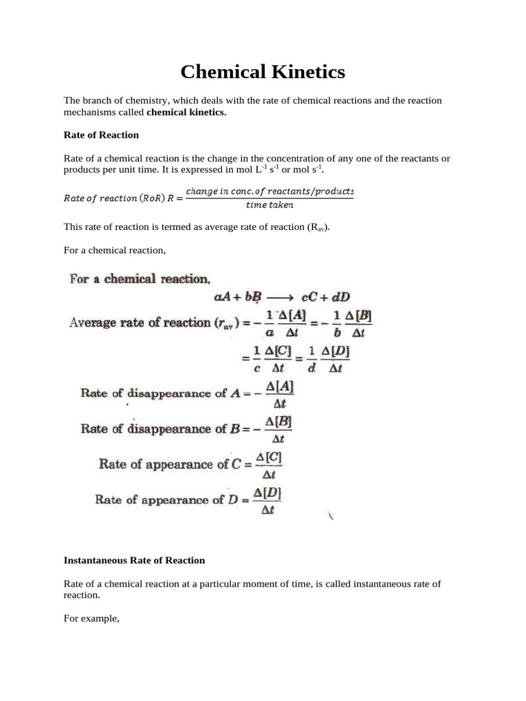 Understanding Chemical Kinetics Basics | PDF | Reaction Rate | Chemical ...
