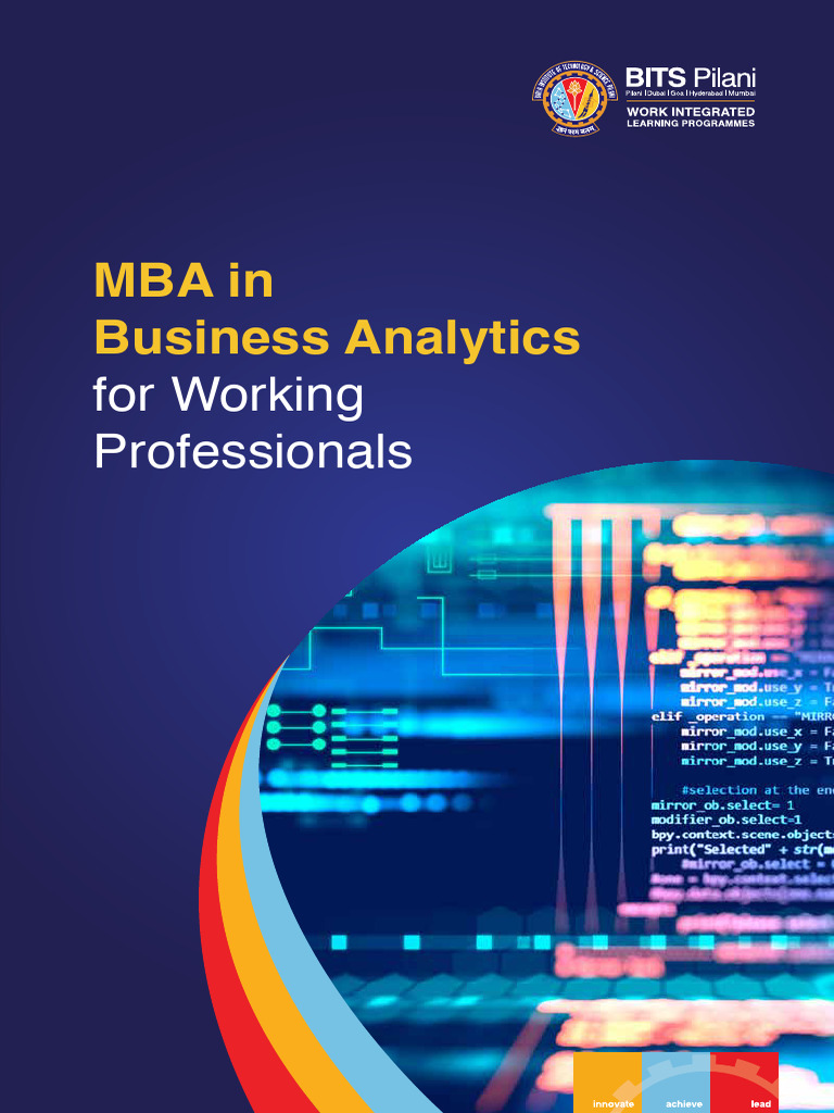 MBA in Business Analytics at BITS Pilani | PDF | Analytics | Project ...