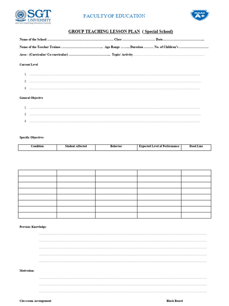Group Teaching Lesson Plan Template | PDF | Teachers | Psychology
