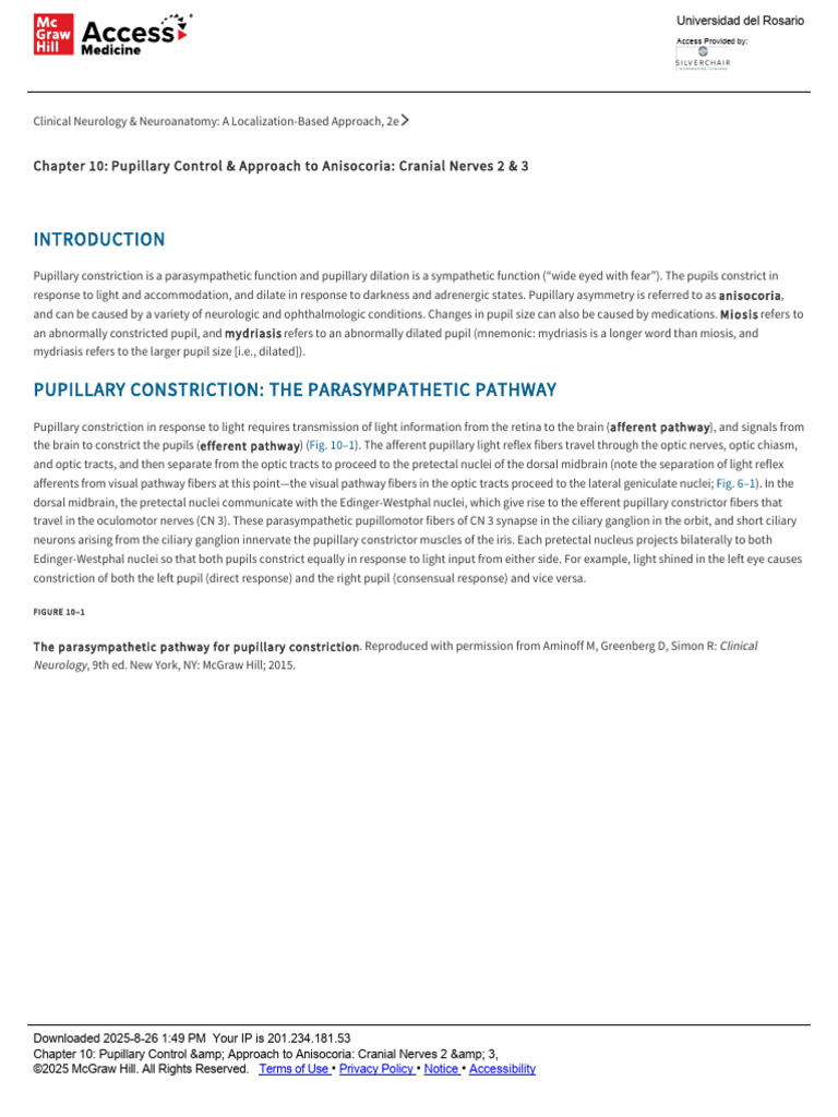 Pupillary Control & Anisocoria Overview | PDF | Nervous System | Human ...