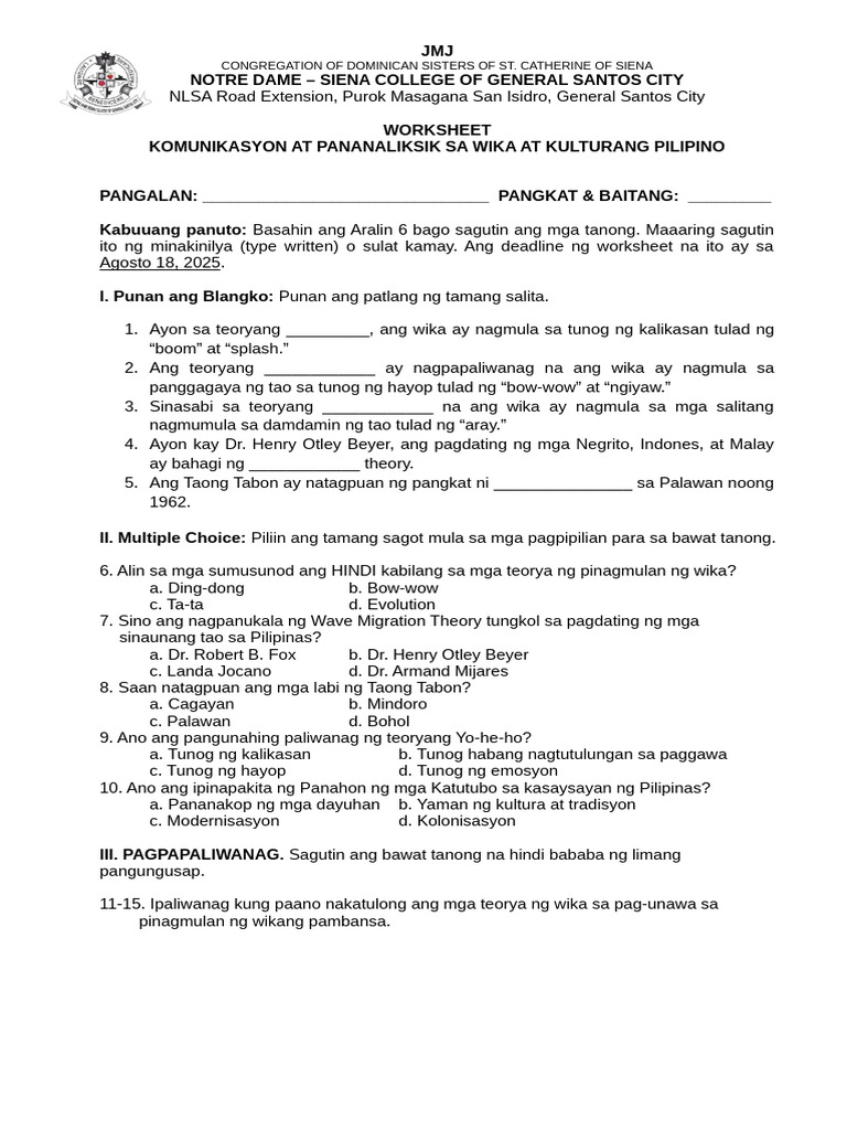 Worksheet KomPan (1) | PDF