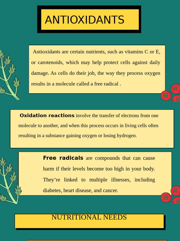 Nutrition and Diet Educational Presentation in A Teal Yellow Lined ...