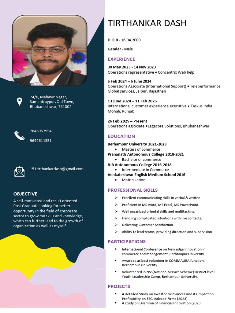 Tirthankar Dash 2025 CV | PDF | Economies | Business