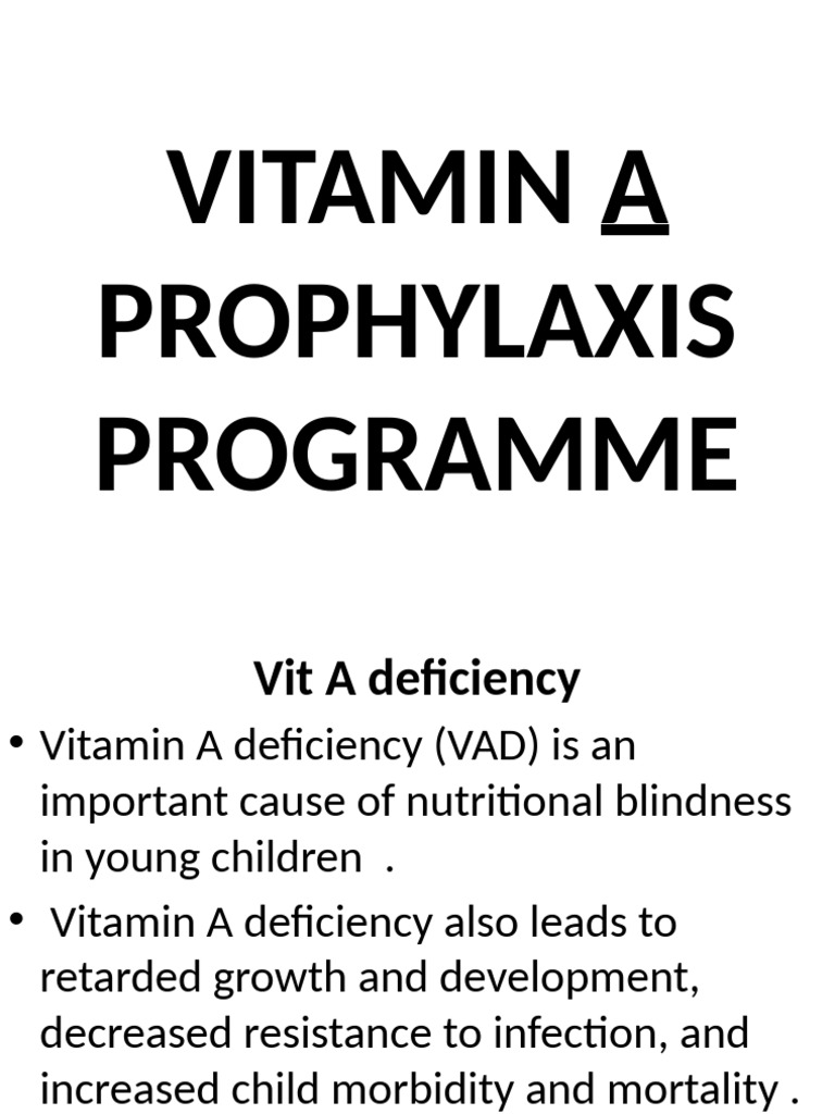 Vitamin A Prophylaxis Programme | PDF | Vitamin A | Essential Nutrients
