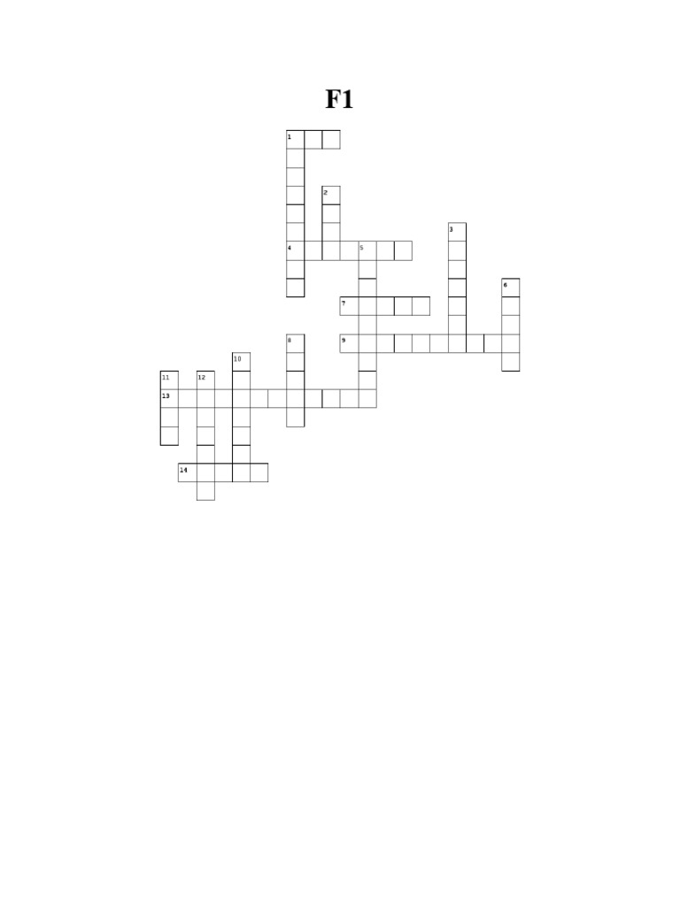 F1 Crossword | PDF