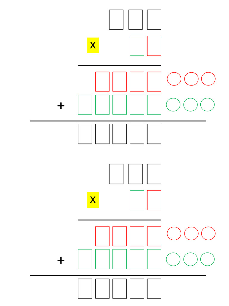 Gabarit Multiplication Par Un Nombre À 2 Chiffres - Individuel - DYS | PDF