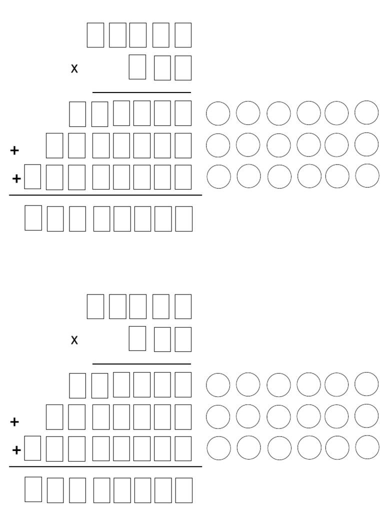 Gabarit Multiplication Par Un Nombre À 3 Chiffres - Individuel | PDF