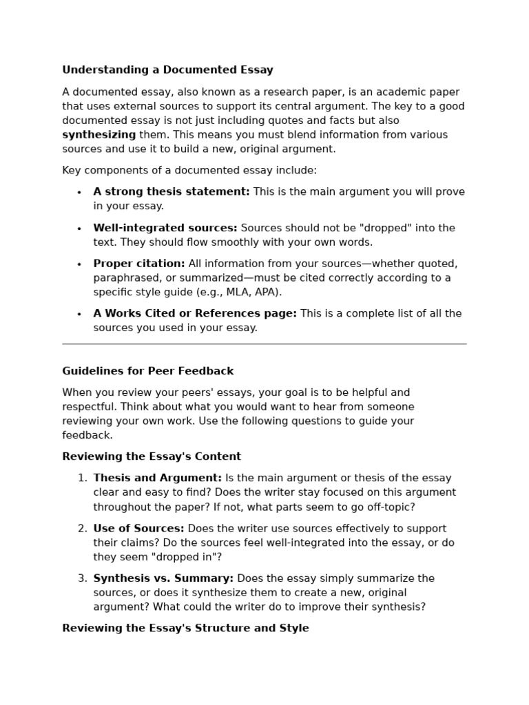 Understanding A Documented Essay | PDF | Essays | Academic Publishing
