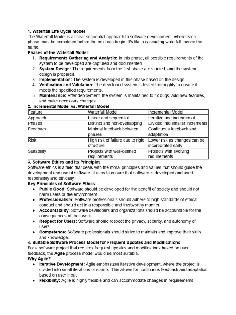 Explain Waterfall Life Cyle Model | PDF | Agile Software Development ...