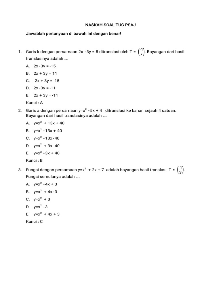 Tuc Psaj Matematika 2025 | PDF