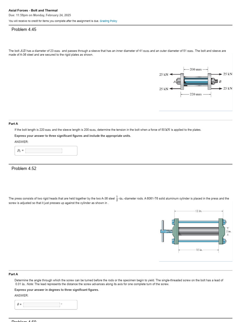 Stress Analysis of Aluminum and Steel Bars | PDF | Screw | Elasticity ...