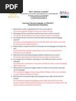 FSA ELA Reading Practice Test Answer Key: Grade 10 | PDF | Juliet | Thou