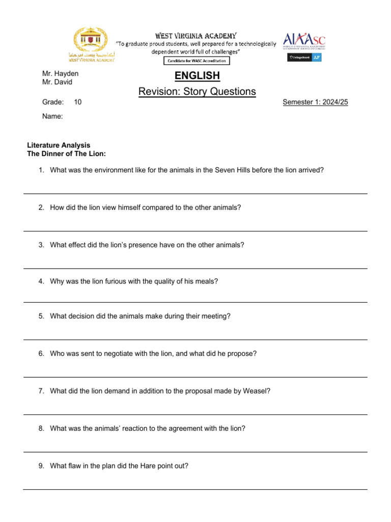 Literature Analysis Worksheet | PDF | Second Language