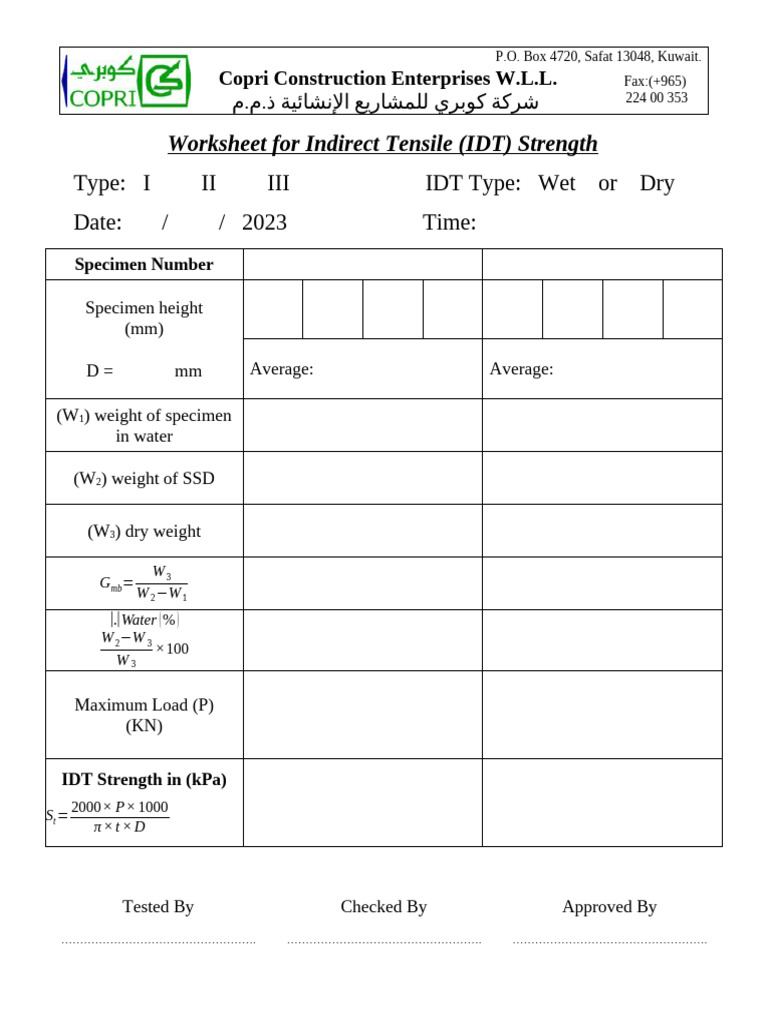 Indirect Tensile Test | PDF