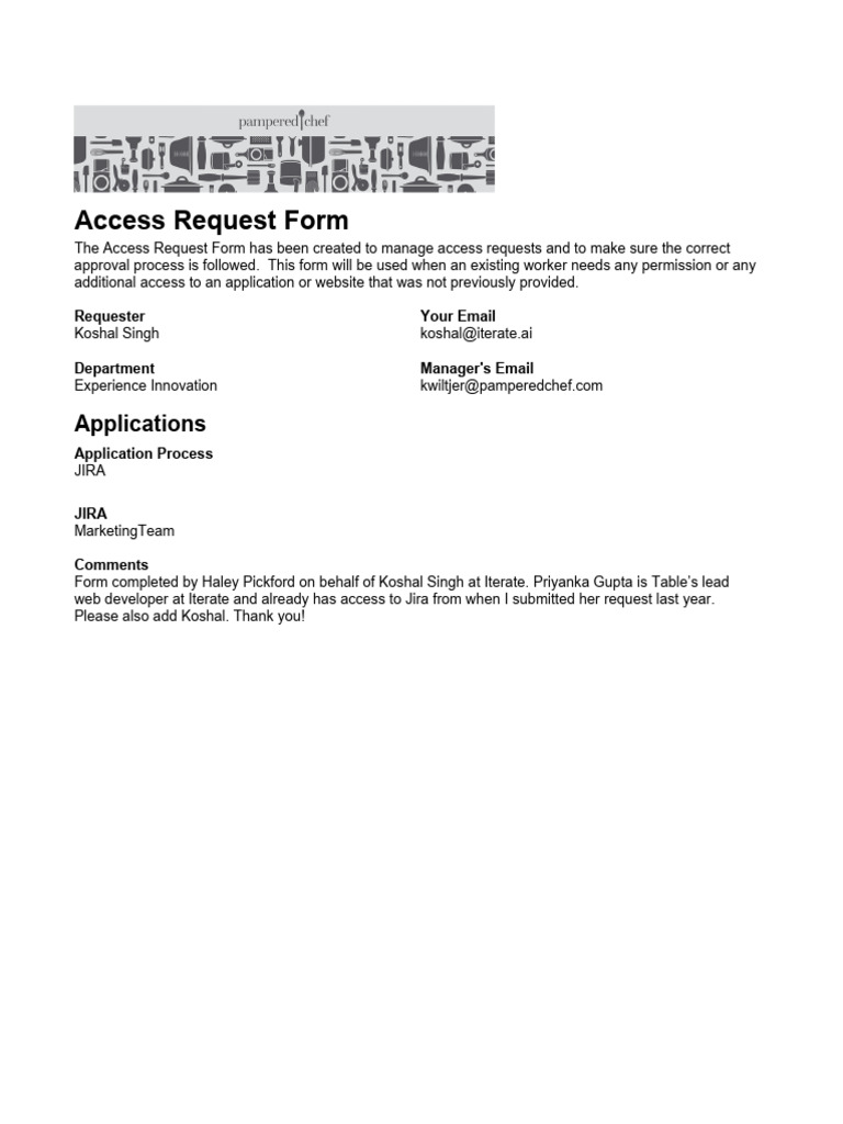 Access Request Form - 2800 | PDF