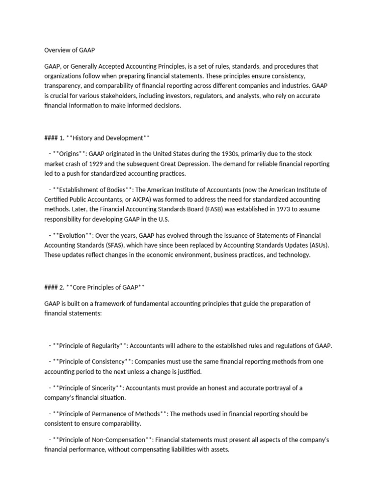 Understanding GAAP Principles and Framework | PDF | Generally Accepted ...