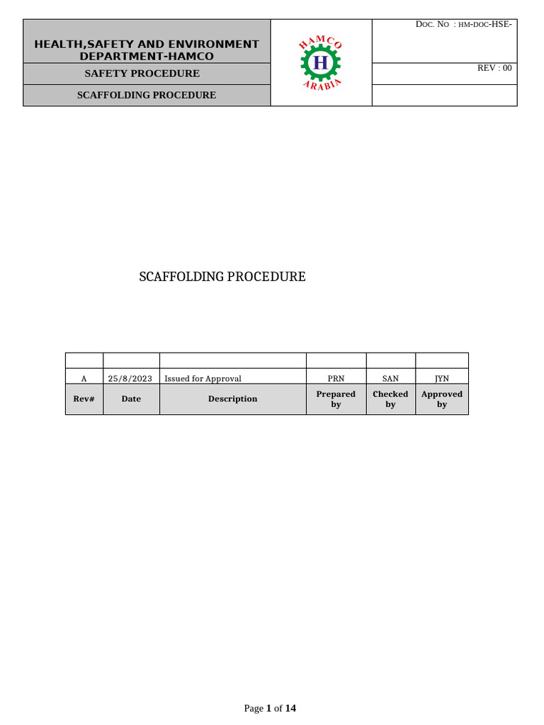 Scaffolding Procedure | PDF | Scaffolding