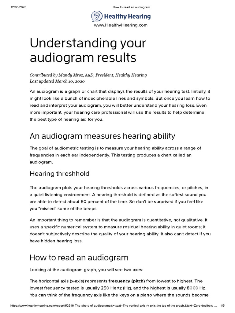 How to Read an Audiogram | PDF | Acoustics | Sound