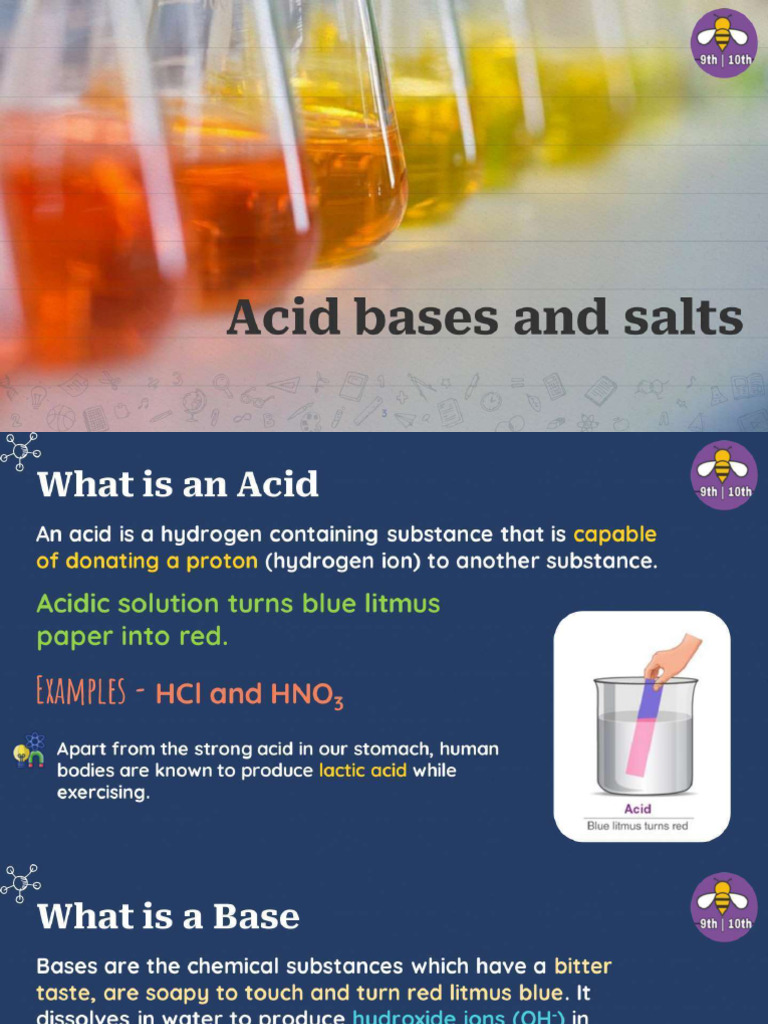 Class 10 Acid Bases and Salts | PDF