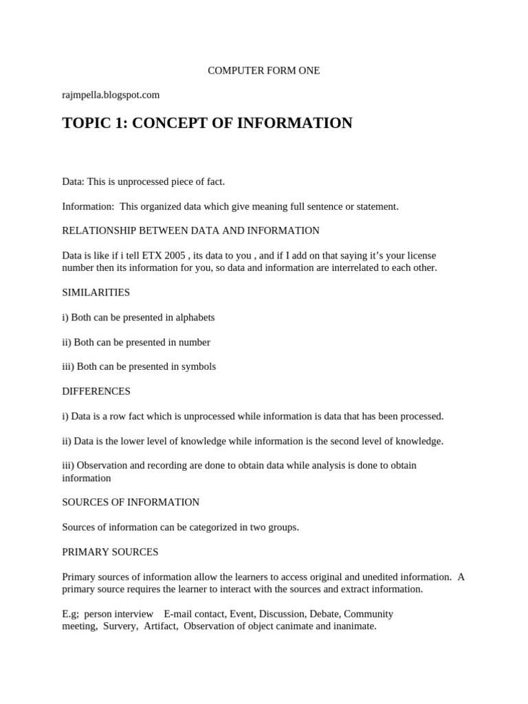 Computer Form One-1 | PDF | Computer Data Storage | Floppy Disk