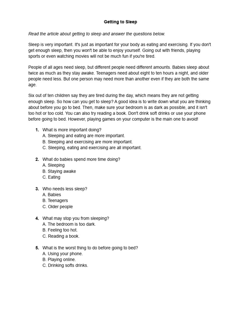 Tips for Better Sleep Hygiene | PDF