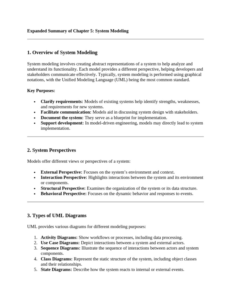Expanded Summary of Chapter 5 | PDF | System | Unified Modeling Language