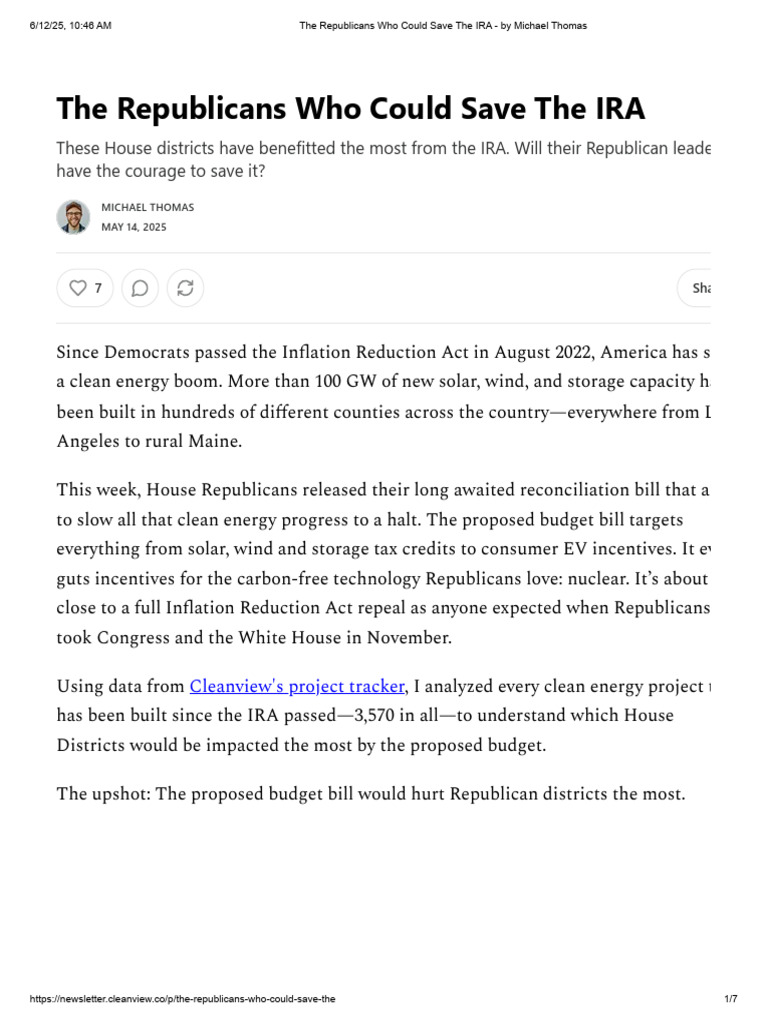 Republicans' Role in IRA's Future | PDF | Sustainable Energy