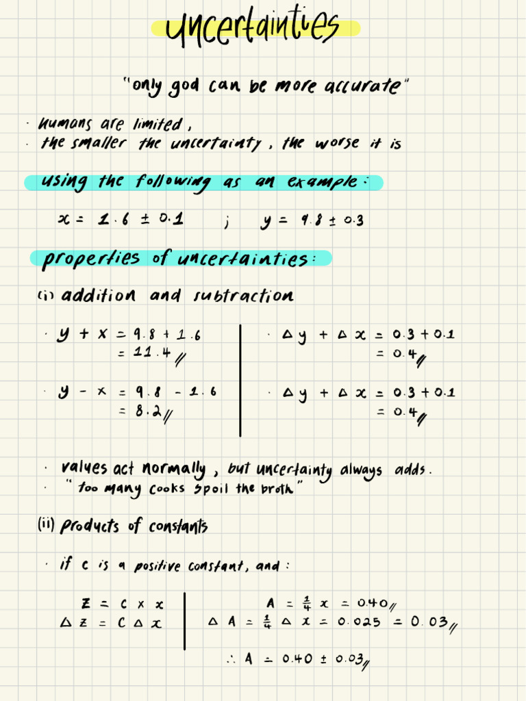 Understanding Uncertainties in Measurements | PDF | Applied Mathematics ...