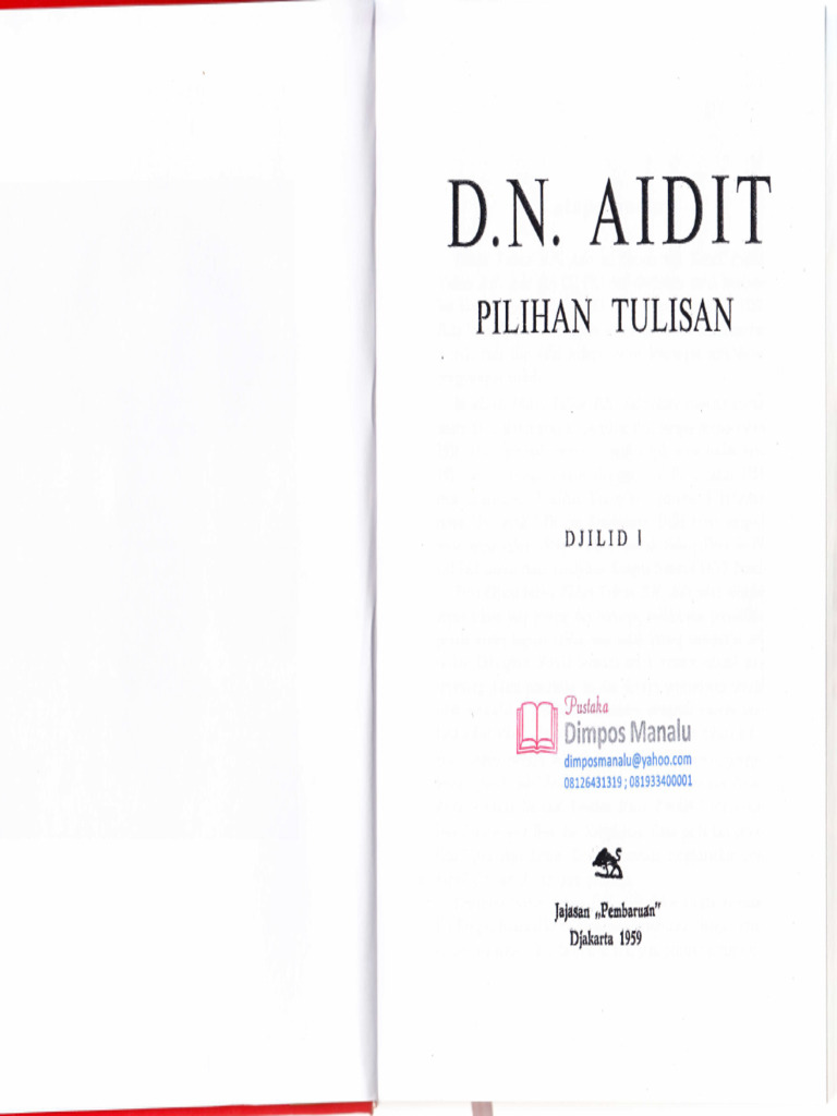 D N Aidit Pilihan Tulisan Jilid I | PDF