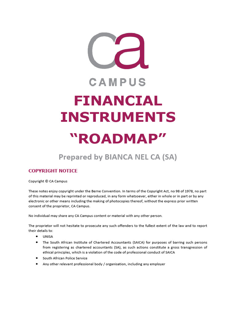 Financial Instruments Roadmap Guide | PDF | Historical Cost | Preferred ...
