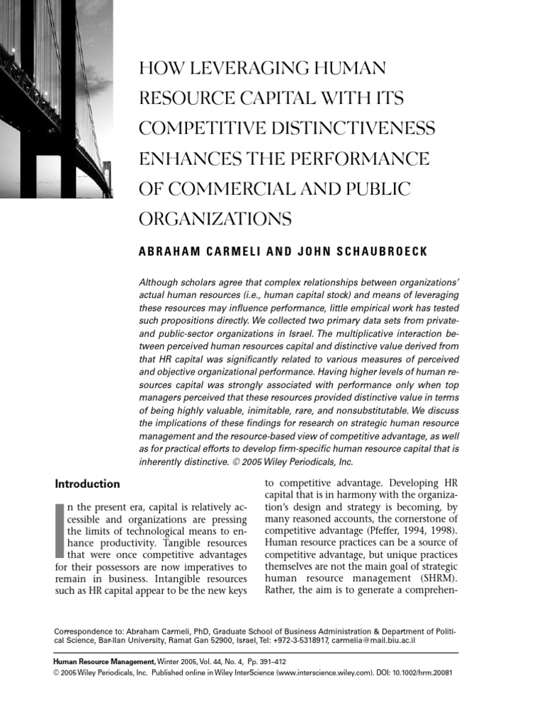 3.3. Core Reading - Carmeli & Schaubroeck (2005) L2 | PDF | Human ...