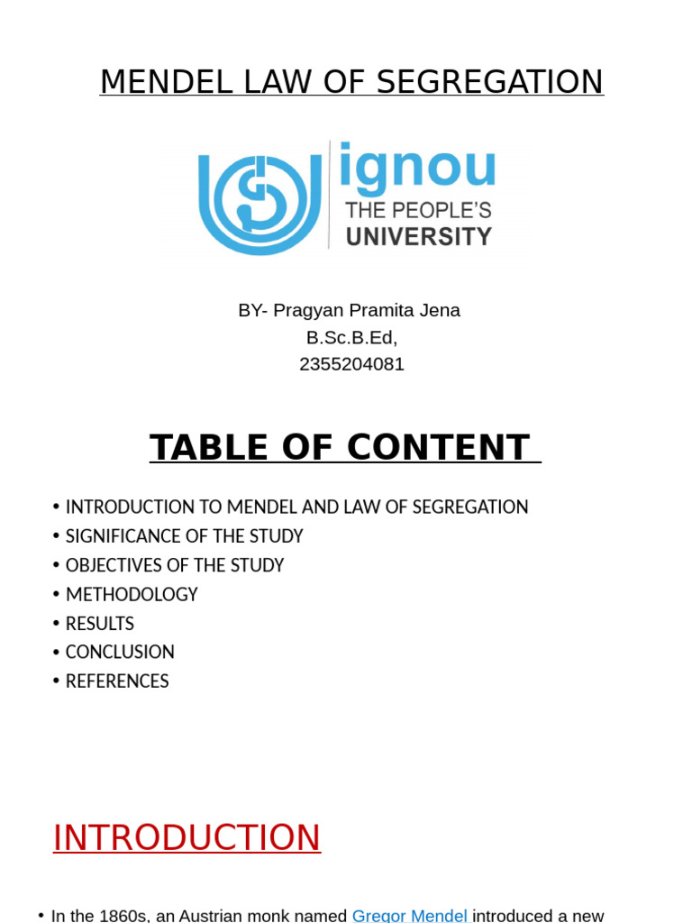 Mendel's Laws of Segregation | PDF | Genotype | Dominance (Genetics)