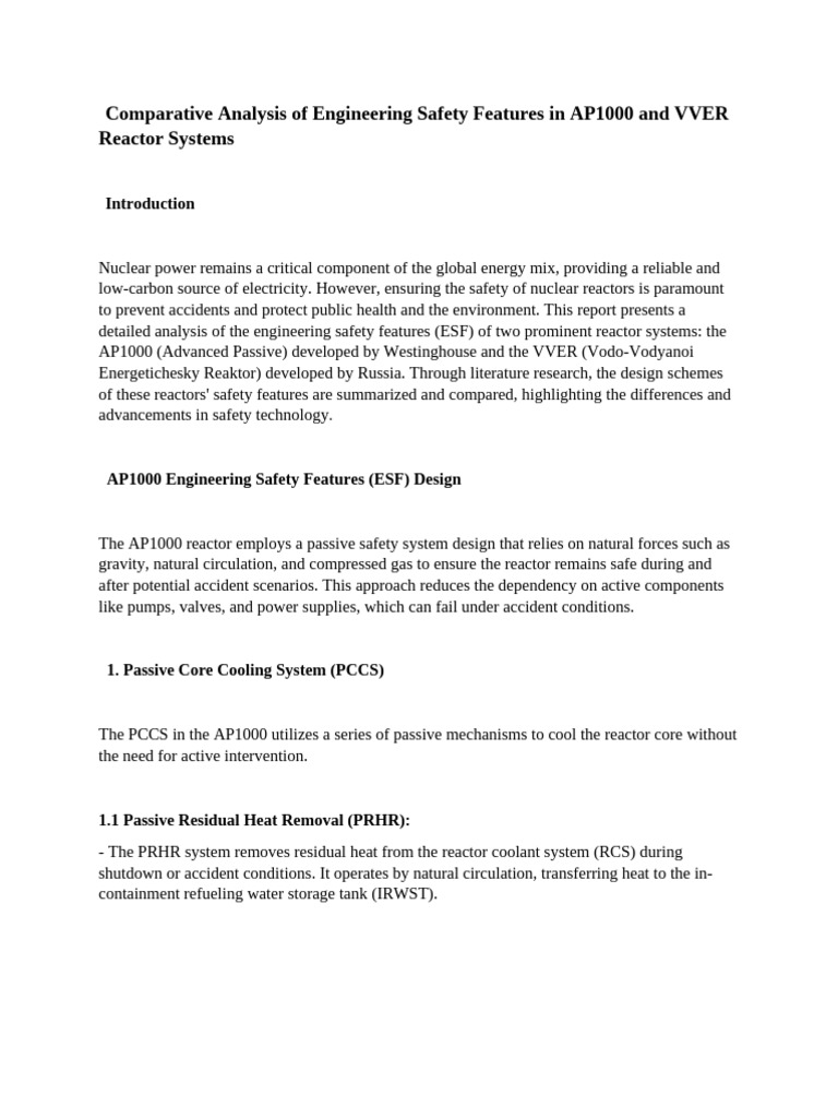 AP1000 vs VVER Safety Features Comparison | PDF | Nuclear Fuel ...