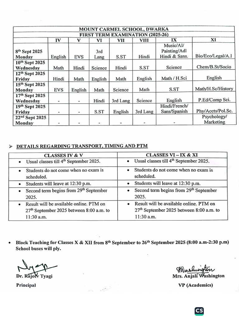 First Term Datesheet Pdf