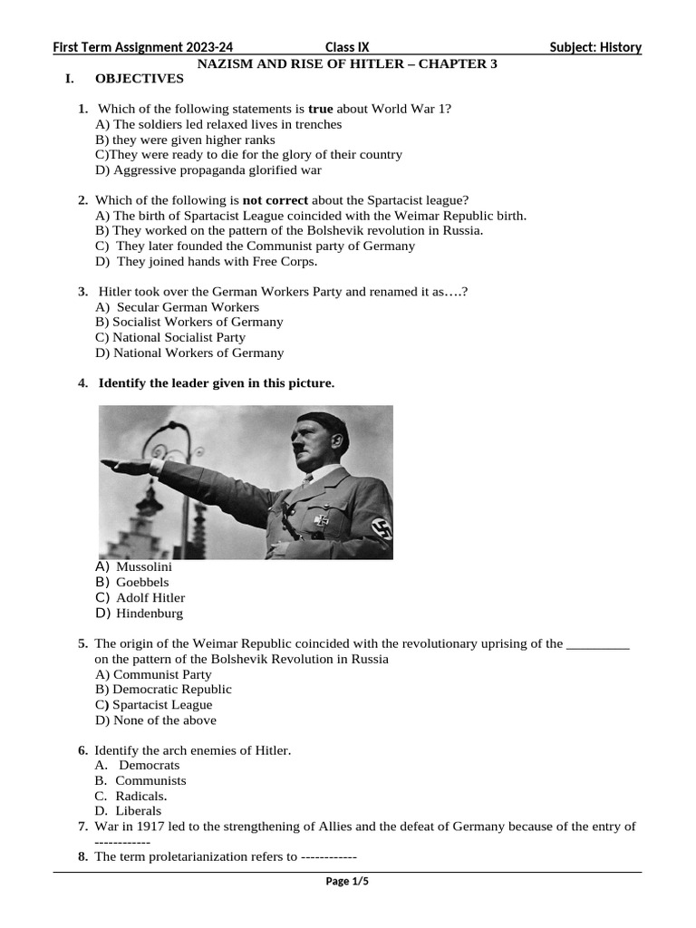 Nazism and Hitler's Rise: Class IX History | PDF | Nazi Germany ...