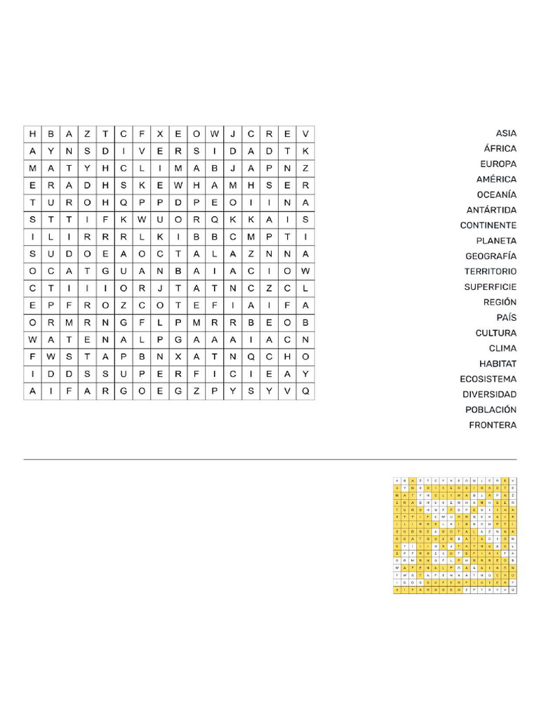 Sopa Letras Los Continentes | PDF