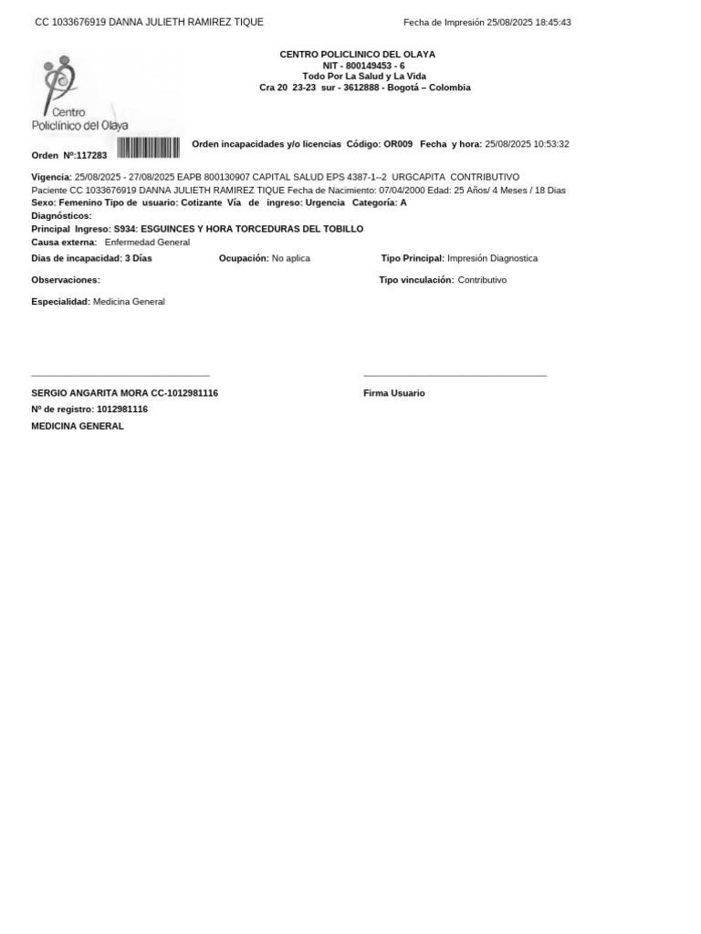 Olaya Capital Salud Danna Ramirez | PDF