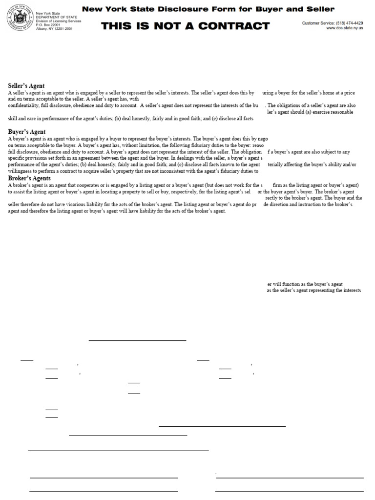 NYS Dual Agency Consent Form | PDF | Law Of Agency | Business Law
